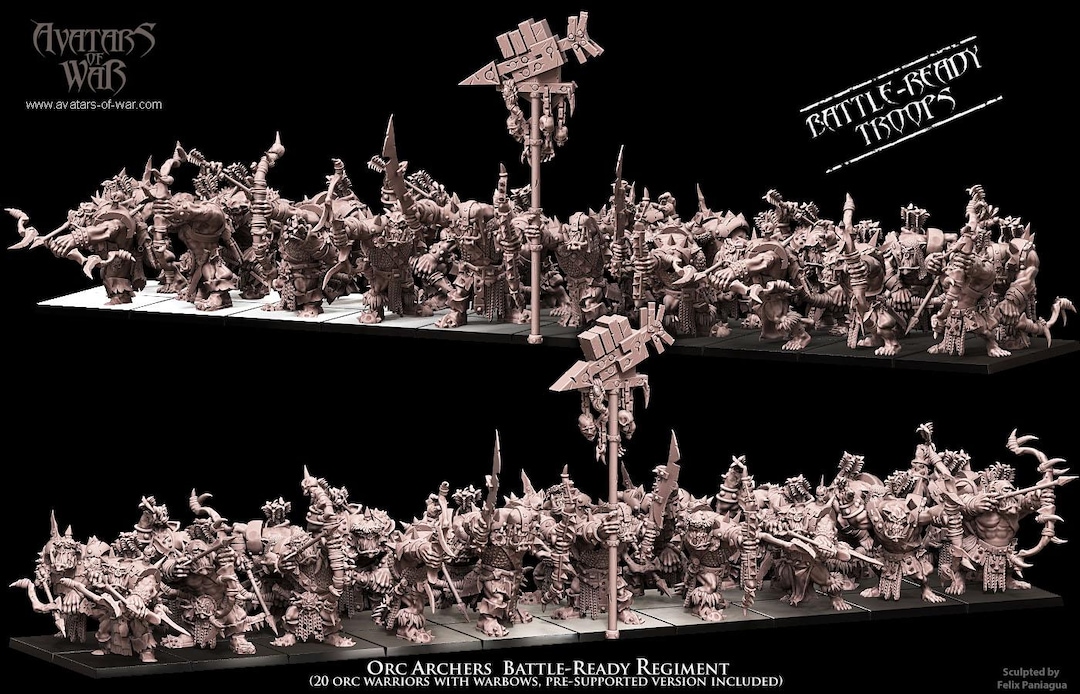 avatars-of-war-orc-archers-regiment-fantasy-d-d-custom-order-etsy