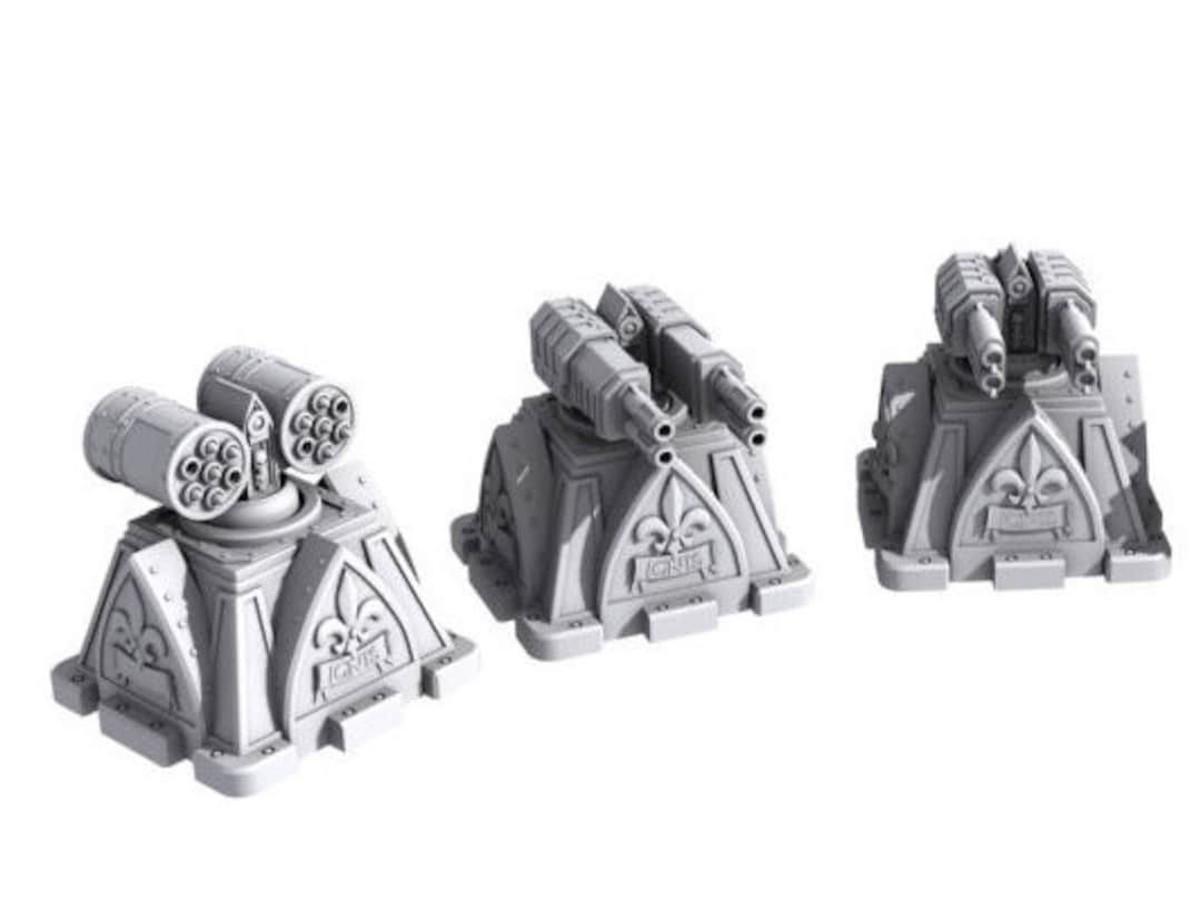 Turrets X3 - Outpost 12 - Wargaming Terrain 28mm - Printed on FDM Bambu ...