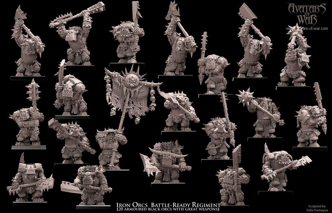 Avatars of War - Iron Orcs Great Weapons Regiment - Fantasy / D&D ...