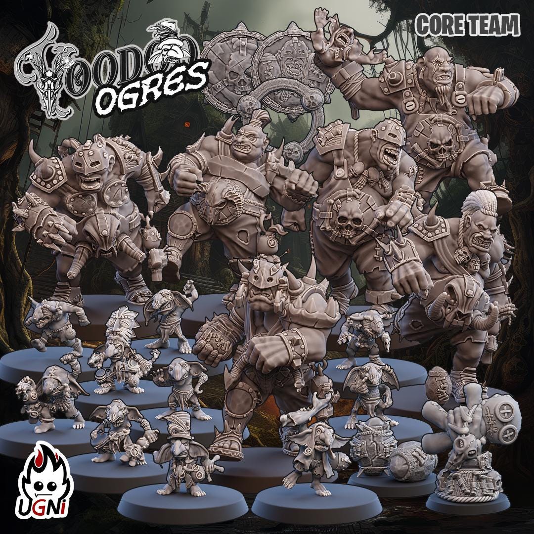 Ogre Team voodoo Style Designed by UGNI Miniatures Fantasy Football - Etsy