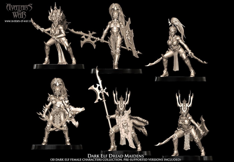 Avatars of War - Dark Elf Dread Maidens - Fantasy / D&D (custom Order ...