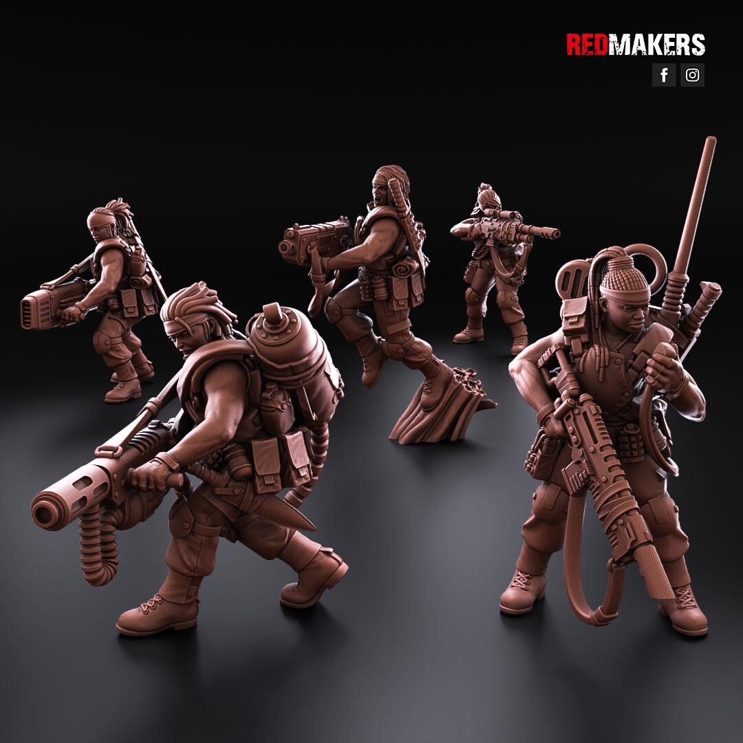 Red Makers - Female Jungle Fighters Special Weapon Squad X5 (custom ...