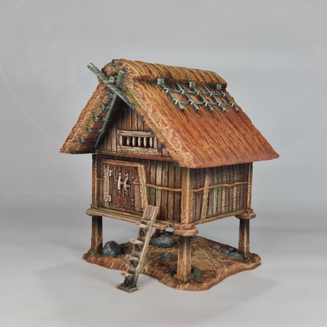 Nippon Saga Rice Storage Wargaming Terrain 28mm Printed on FDM Bambu ...