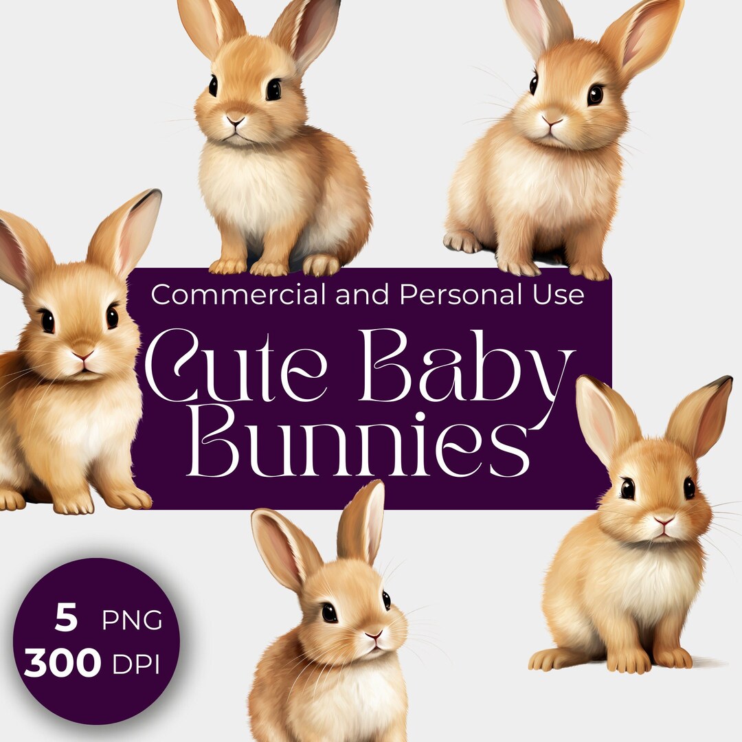 Easter Bunny Clipart Transparent Watercolor Bunny Pngs Cute Baby ...