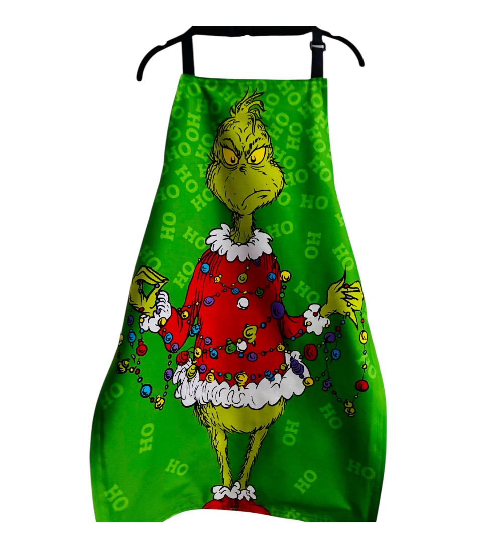 Handmade Grinch Apron, Christmas Cooking Gardening Serving - Etsy