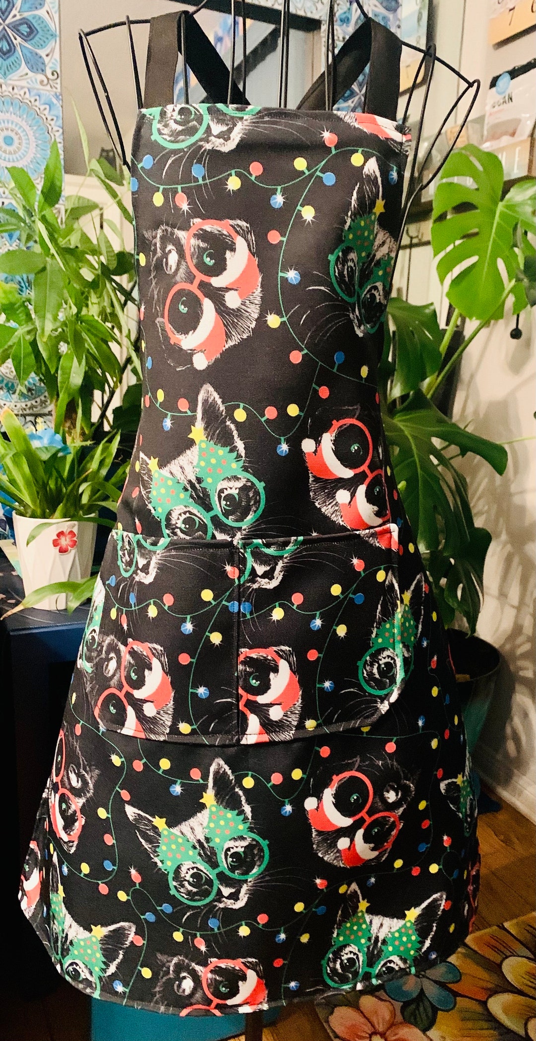 Apron, Christmas Apron, Cats and Dogs Christmas Apron, Party Apron - Etsy