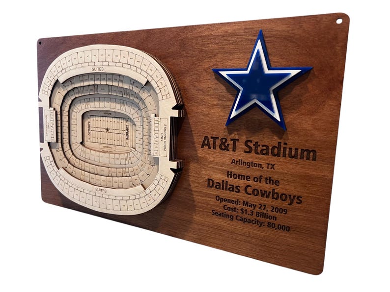 Dallas Football Cowboys Layered AT&T Stadium Display - 3D Football Art ...