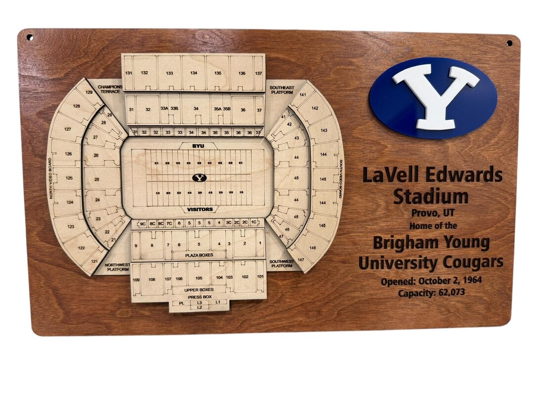 Brigham Young Layered Lavell Edwards Stadium Display - 3D Football Art ...