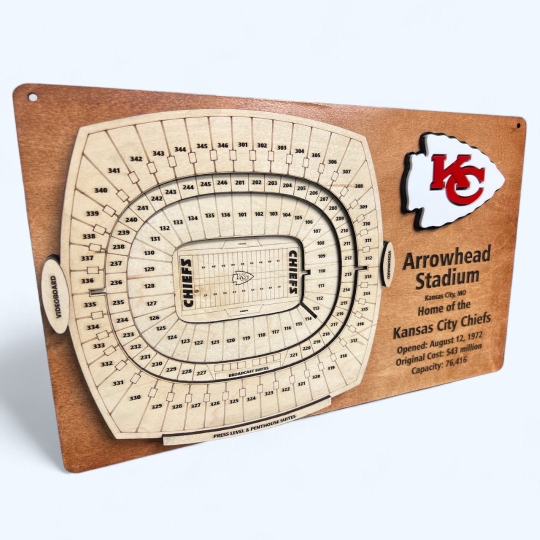 Kansas City Chiefs Layered Arrowhead Stadium Display - 3D Football Art ...
