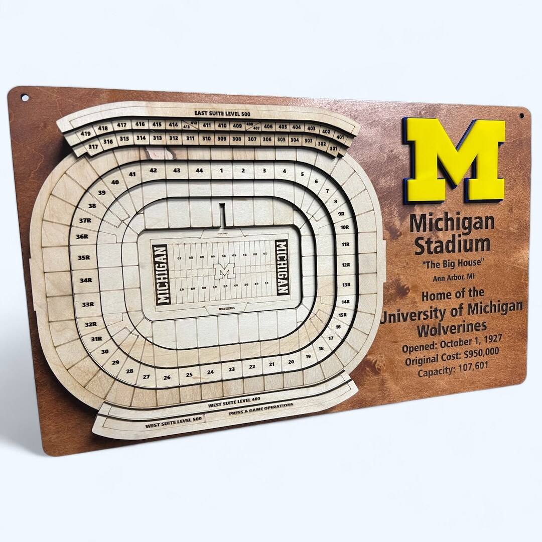 Michigan Stadium/michigan Wolverines 3D Display Art - Etsy