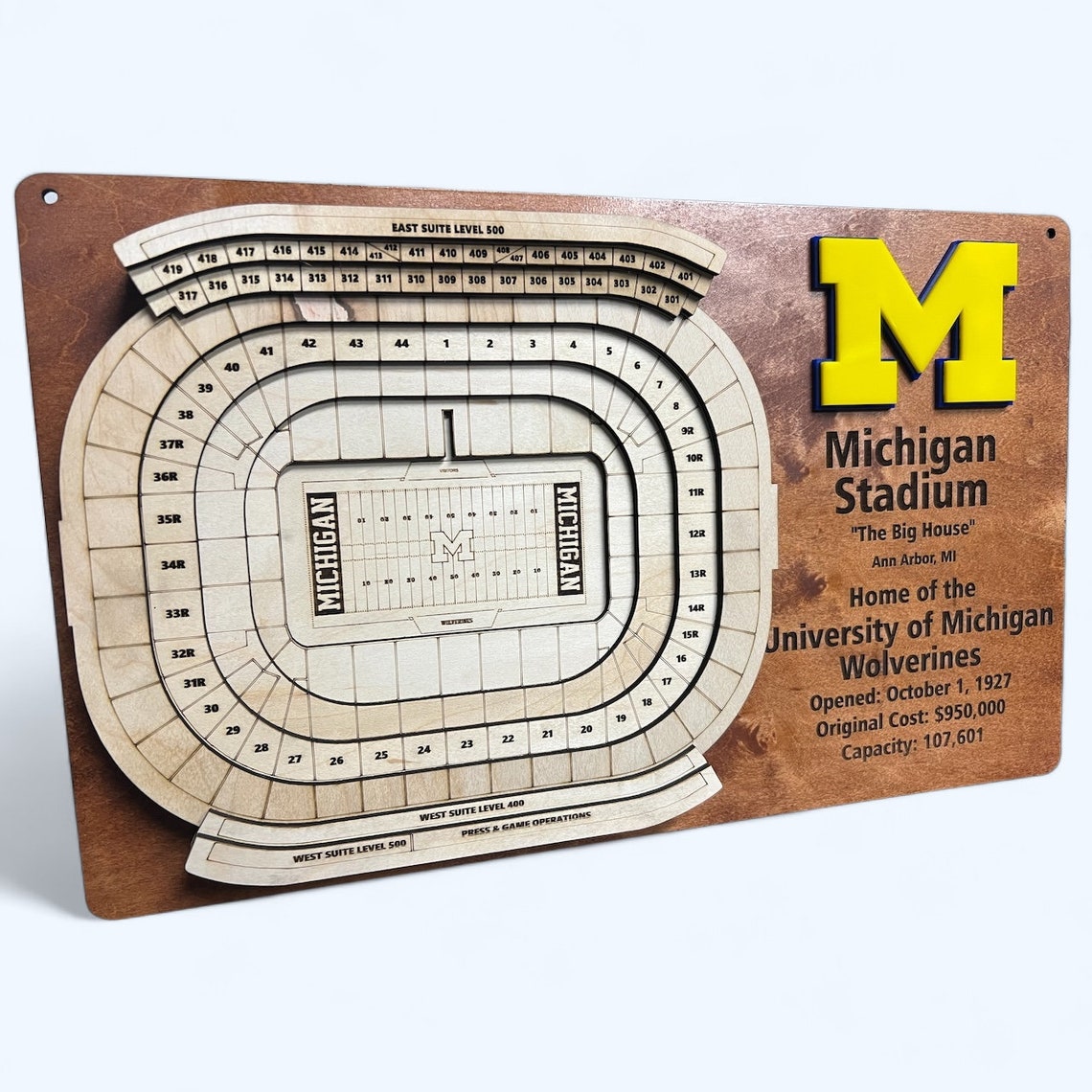 Michigan Football House /ann Arbor Stadium 3D Display Art - Etsy