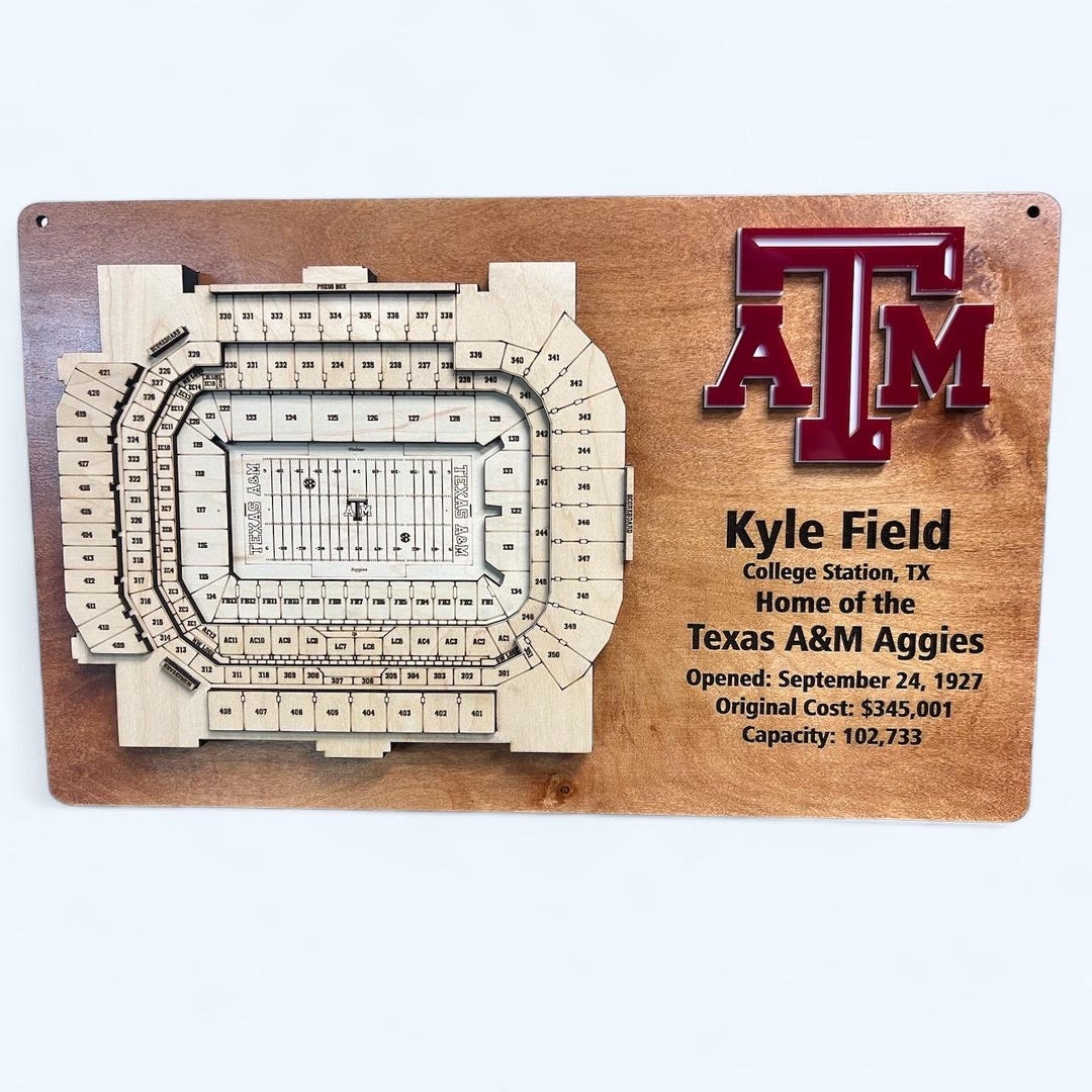 Texas A&M Aggie's Layered Kyle Field Display - 3D Football Art for ...