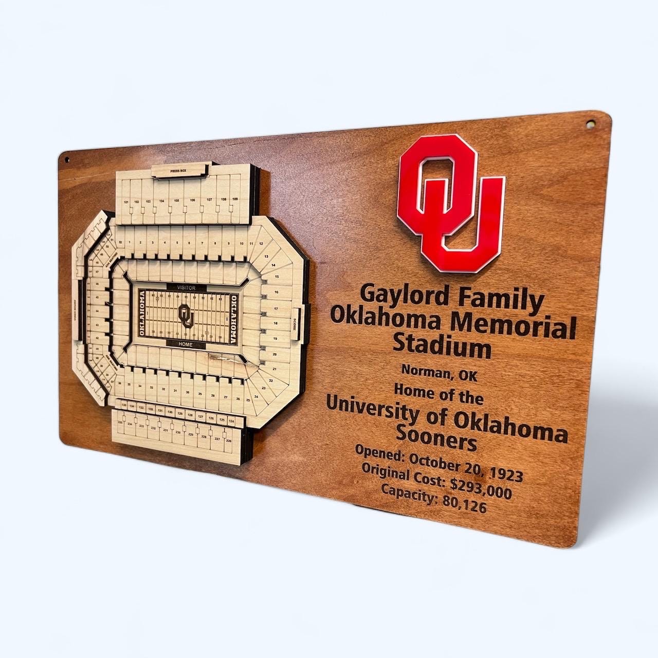 Oklahoma Boomer Football Stadium 3D Display Art Oklahoma Man Cave - Etsy