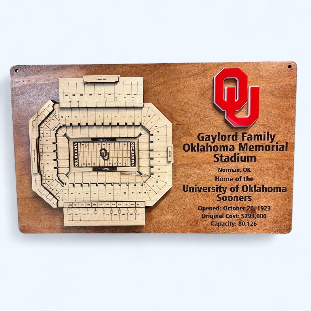 Oklahoma Boomer Football Stadium 3D Display Art Oklahoma Man Cave - Etsy