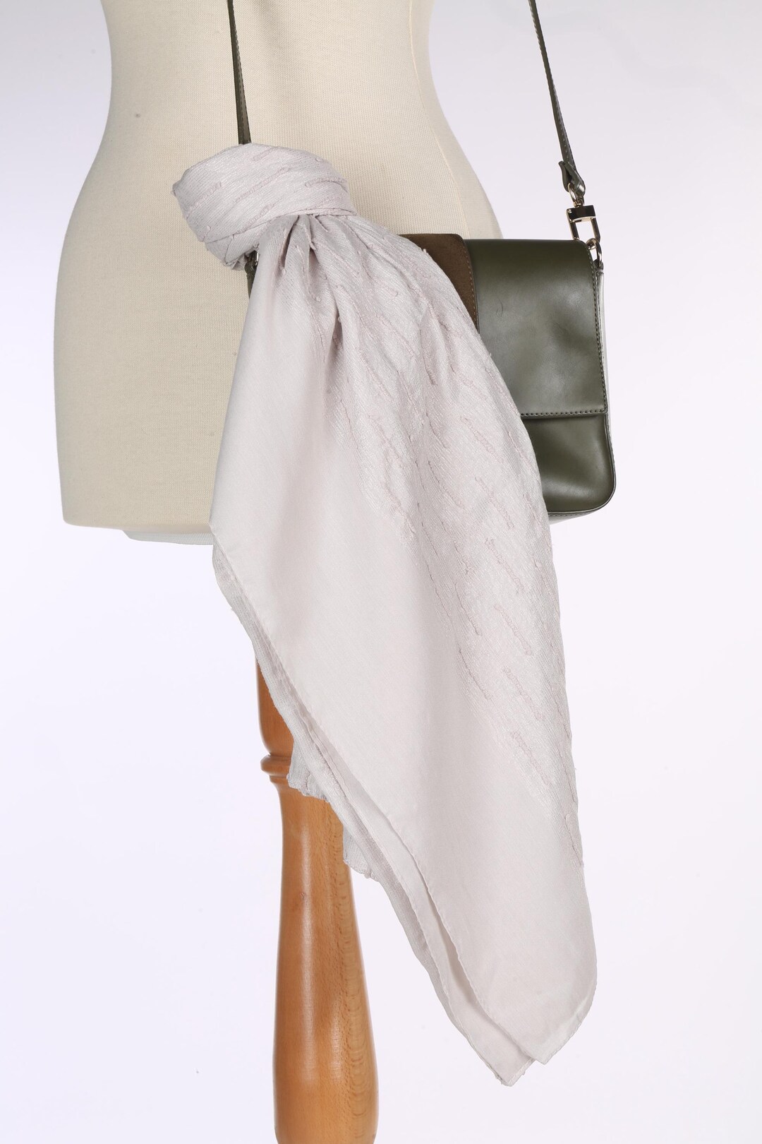Aspen Bone Jacquard Scarf • 29.5" X 73" • Soft All-season Head Scarf ...