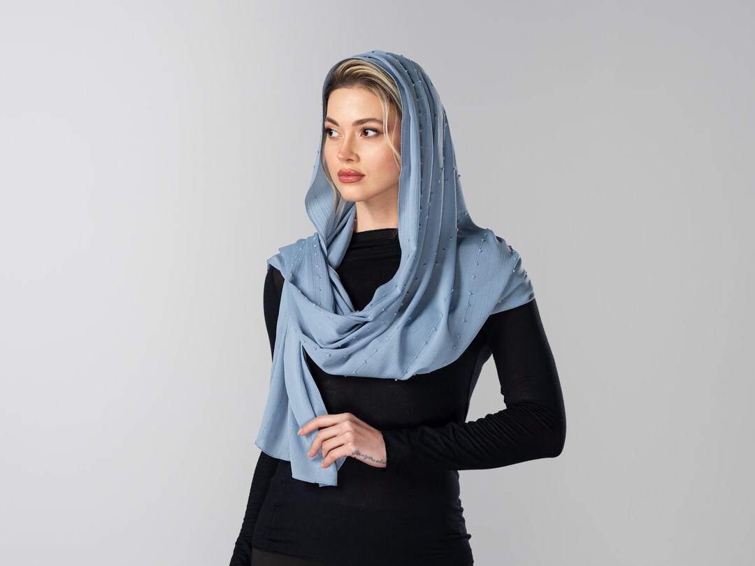 Oklahoma Blue Head Scarf – Soft Lightweight Veil | Anti-static Hair ...