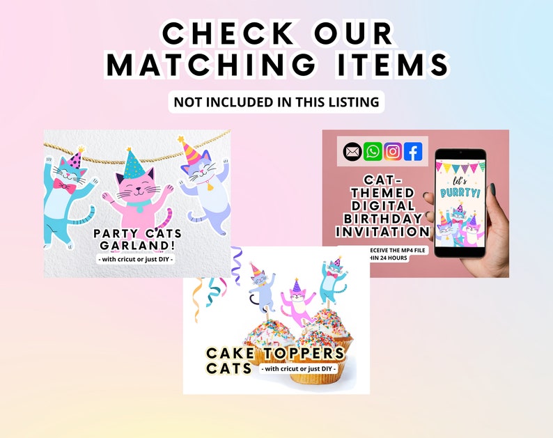 Cat Party Welcome Sign Cat Themed Party Sign Cat Decor Pet Birthday ...