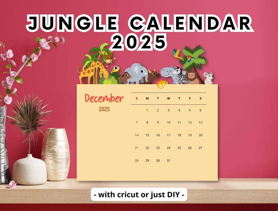 Desk Calendar Jungle Calendar 2025 Safari for Kids Family Calendar ...