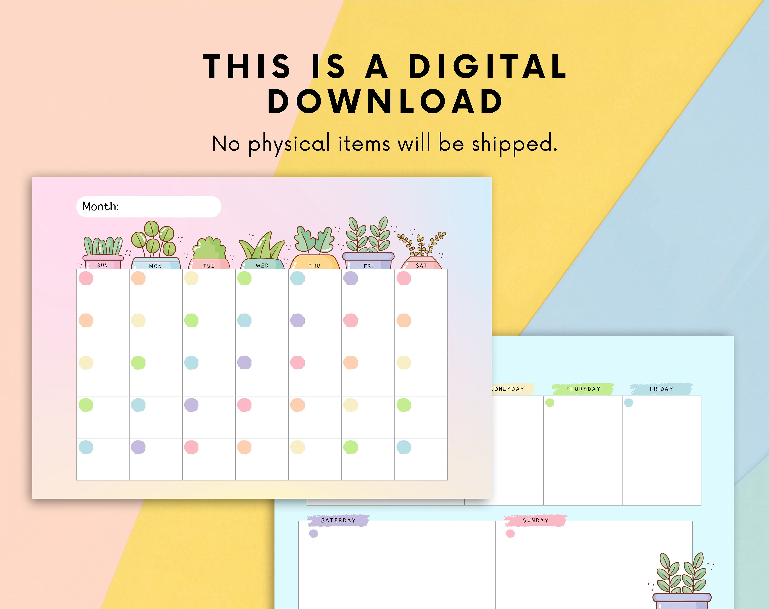 Desk Calendar Plant Calendar 2024 Kawaii Plant Gift for Plantovers ...