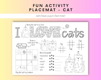 Pawty Activity Placemat Dogs Coloring Page Printable Dog Party Game ...