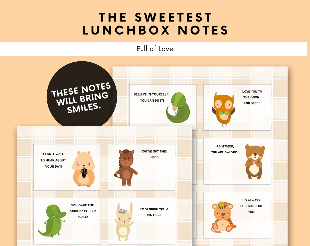 Kids Lunchbox Notes for Kids Memo Lunchbox Printable Lunchbox Love ...