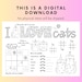 Cat Party Activity Placemat: Printable Games (PDF) - Etsy