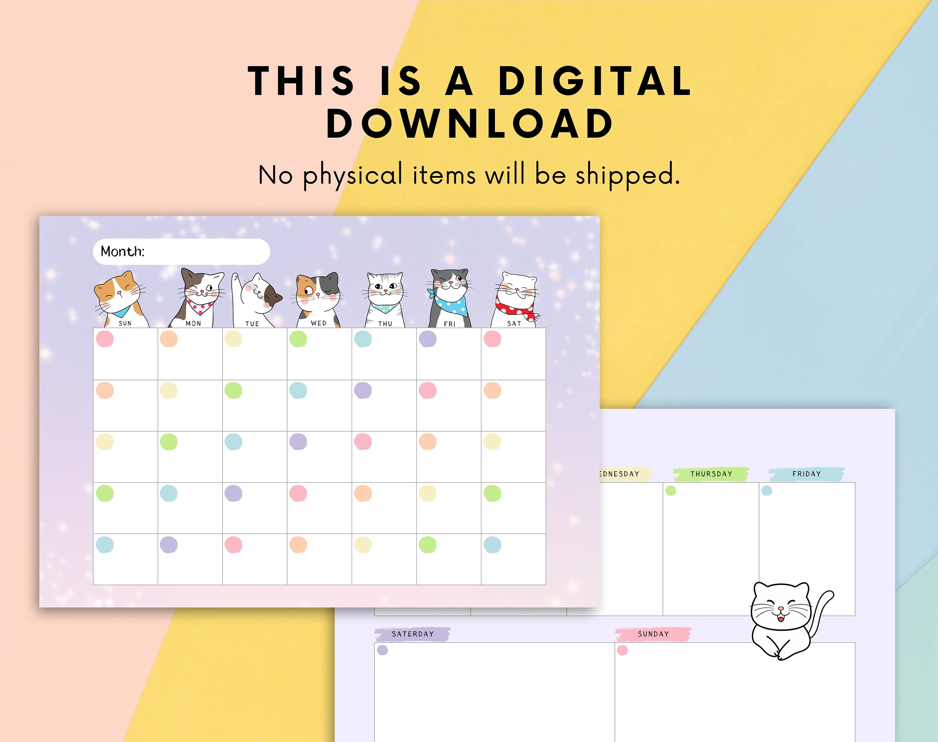 Desk Calendar Cat Calendar 2024 Kawaii Cat Gift for Cat Lovers Cat ...
