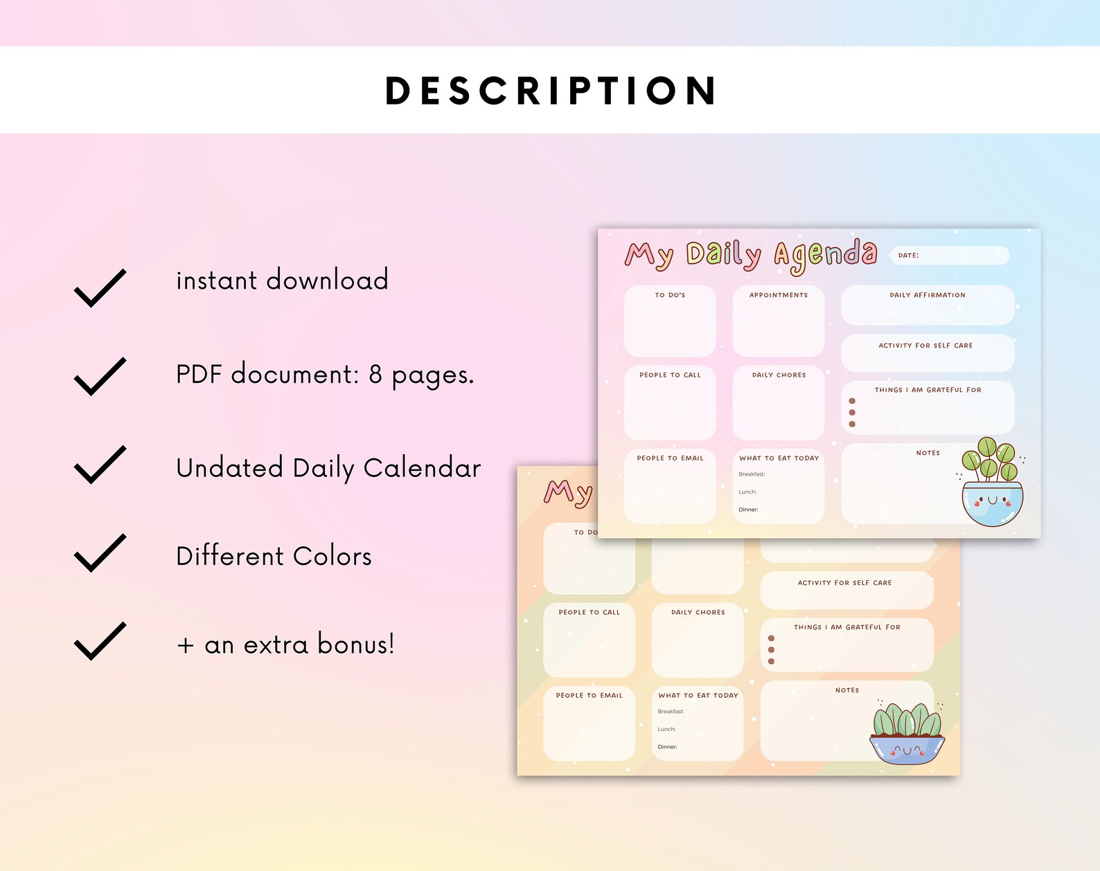 Daily Planner Desk Calendar Family Calendar Productivity Planner Daily ...