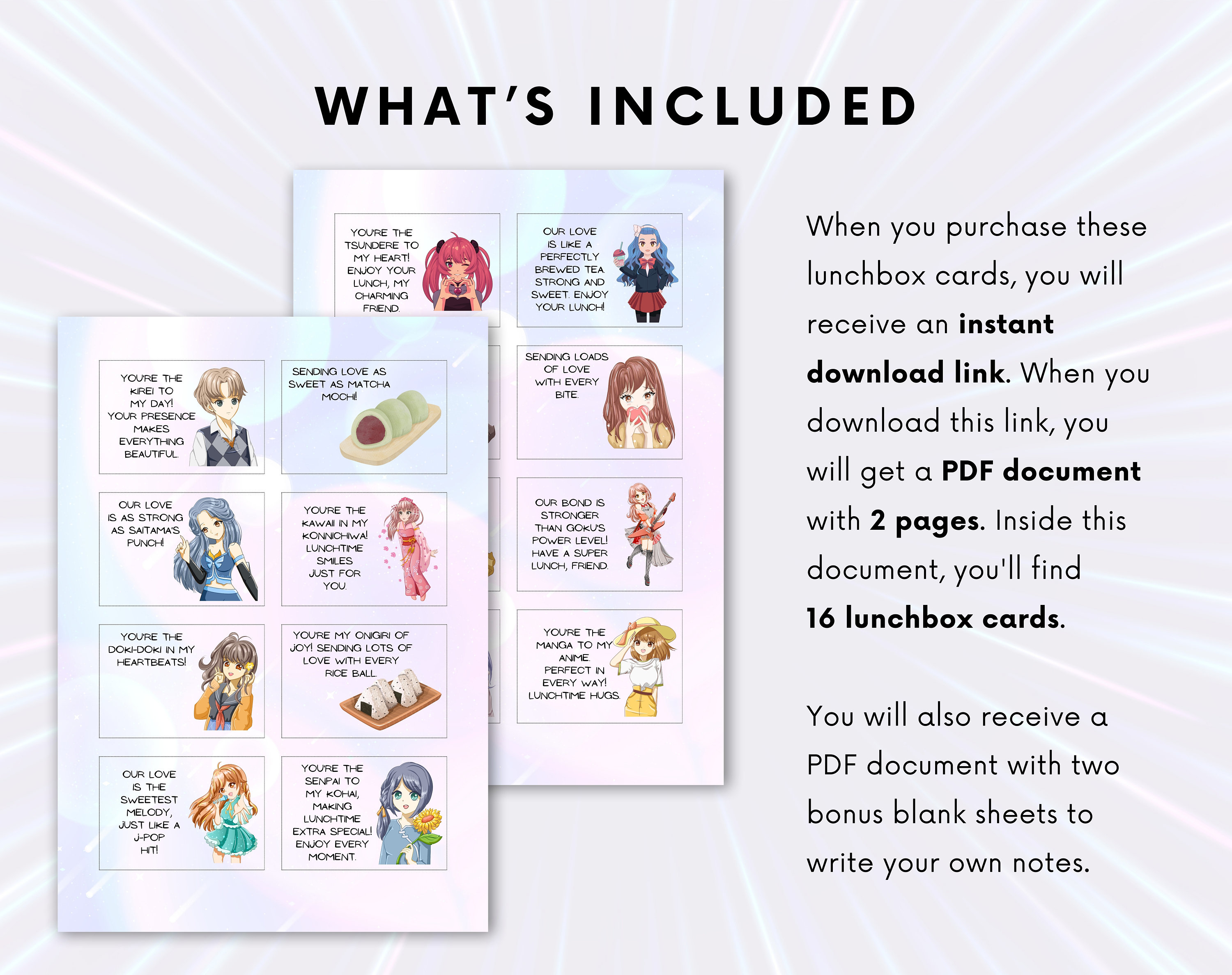 Anime Figure Lunchbox Notes Anime Cosplay Custom Sticky Notes Anime ...