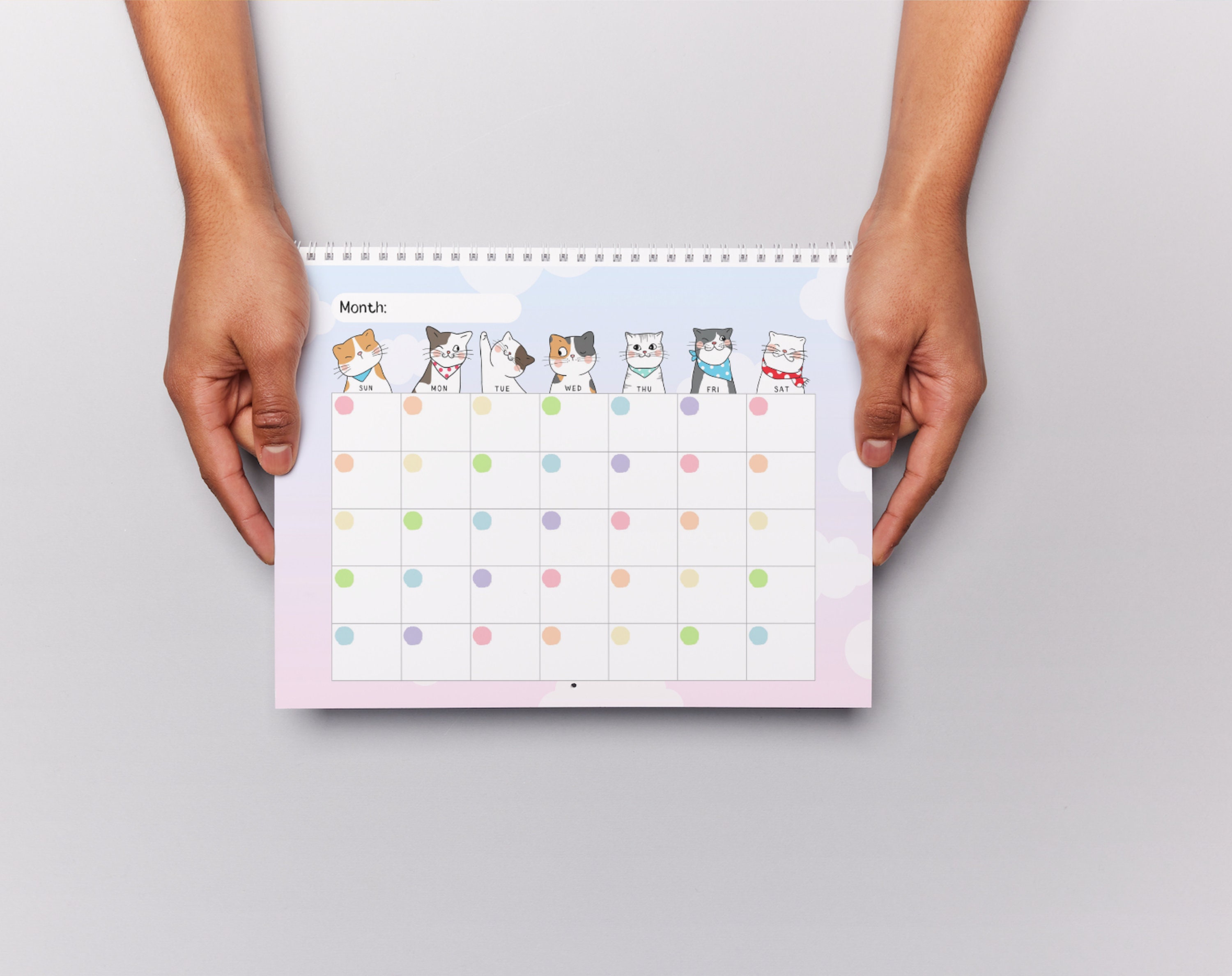 Desk Calendar Cat Calendar 2024 Kawaii Cat Gift for Cat Lovers Cat ...