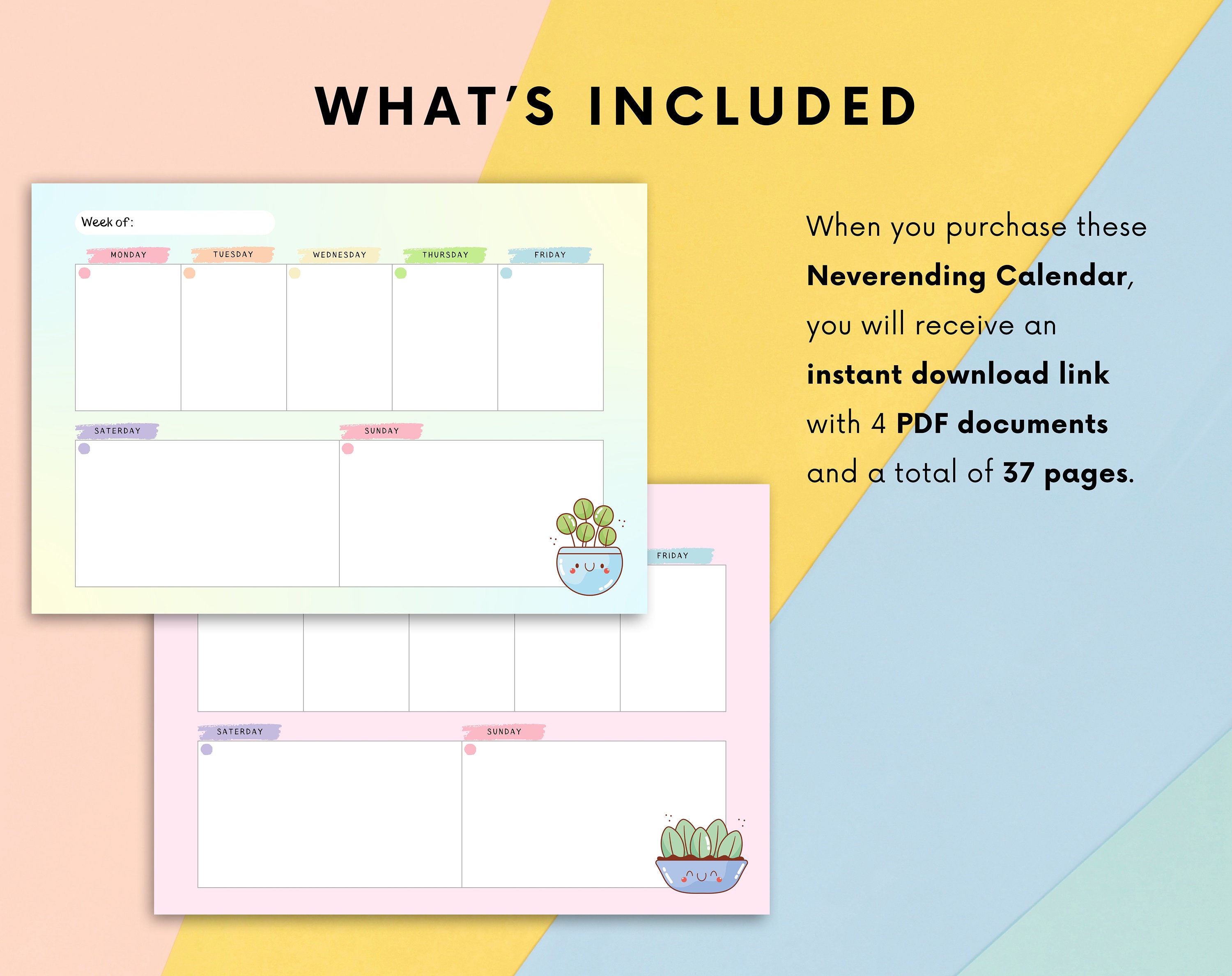 Desk Calendar Plant Calendar 2024 Kawaii Plant Gift for Plantovers ...