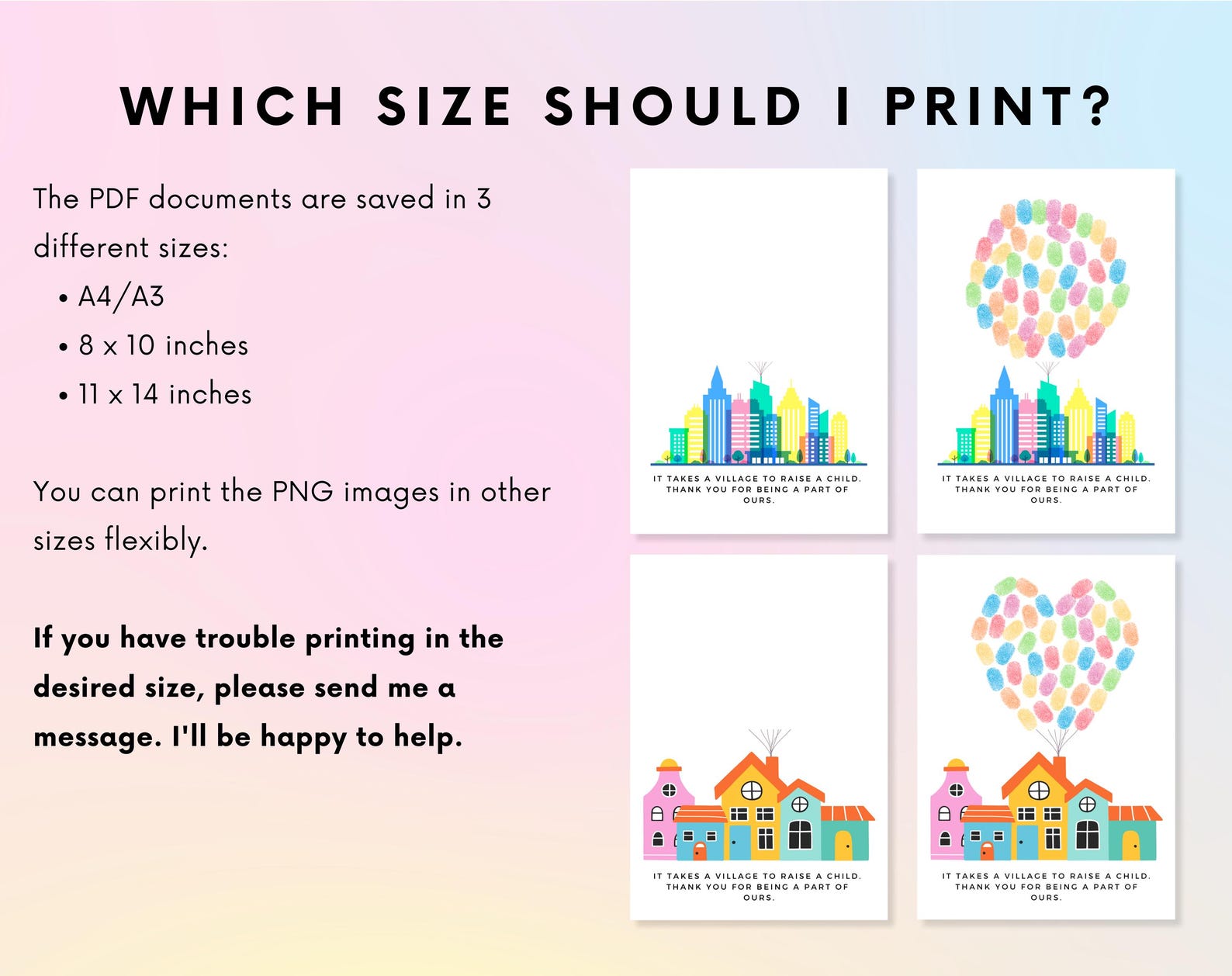 Fingerprint Teacher Appreciation Gift: Daycare Goodbye Keepsake ...