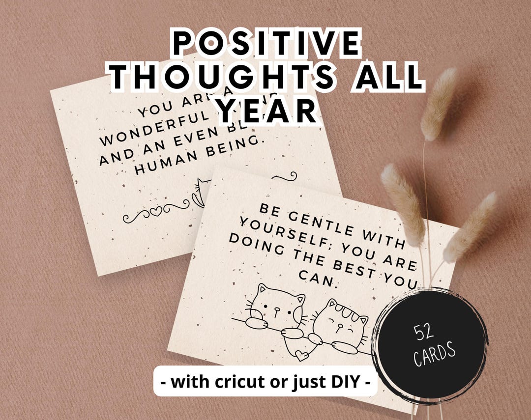 Positive Affirmation Cards Cat Design Inspirational Deck Self-care ...