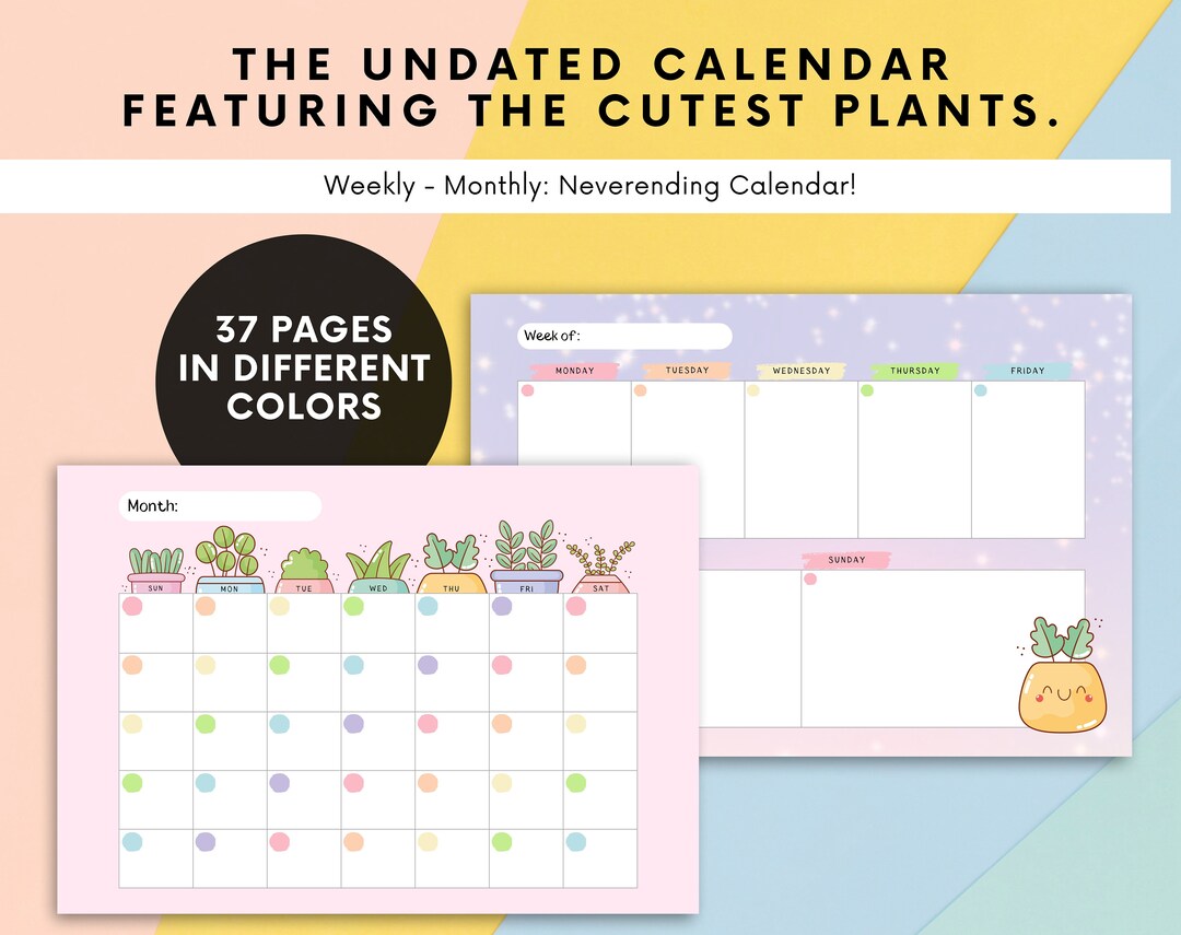 Desk Calendar Plant Calendar 2024 Kawaii Plant Gift for Plantovers ...