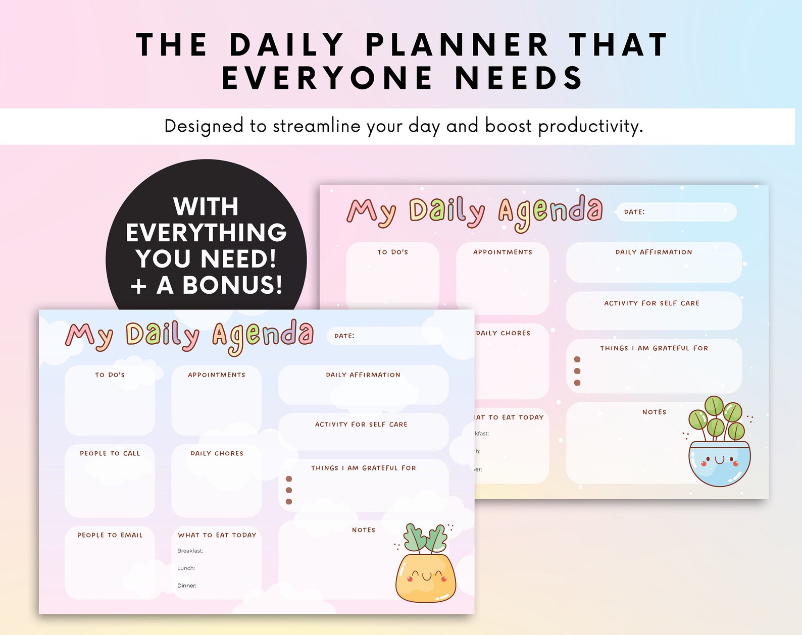 Daily Planner Desk Calendar Family Calendar Productivity Planner Daily ...