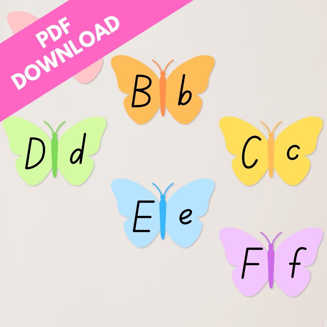 Rainbow Butterfly Alphabet Classroom Display - Etsy