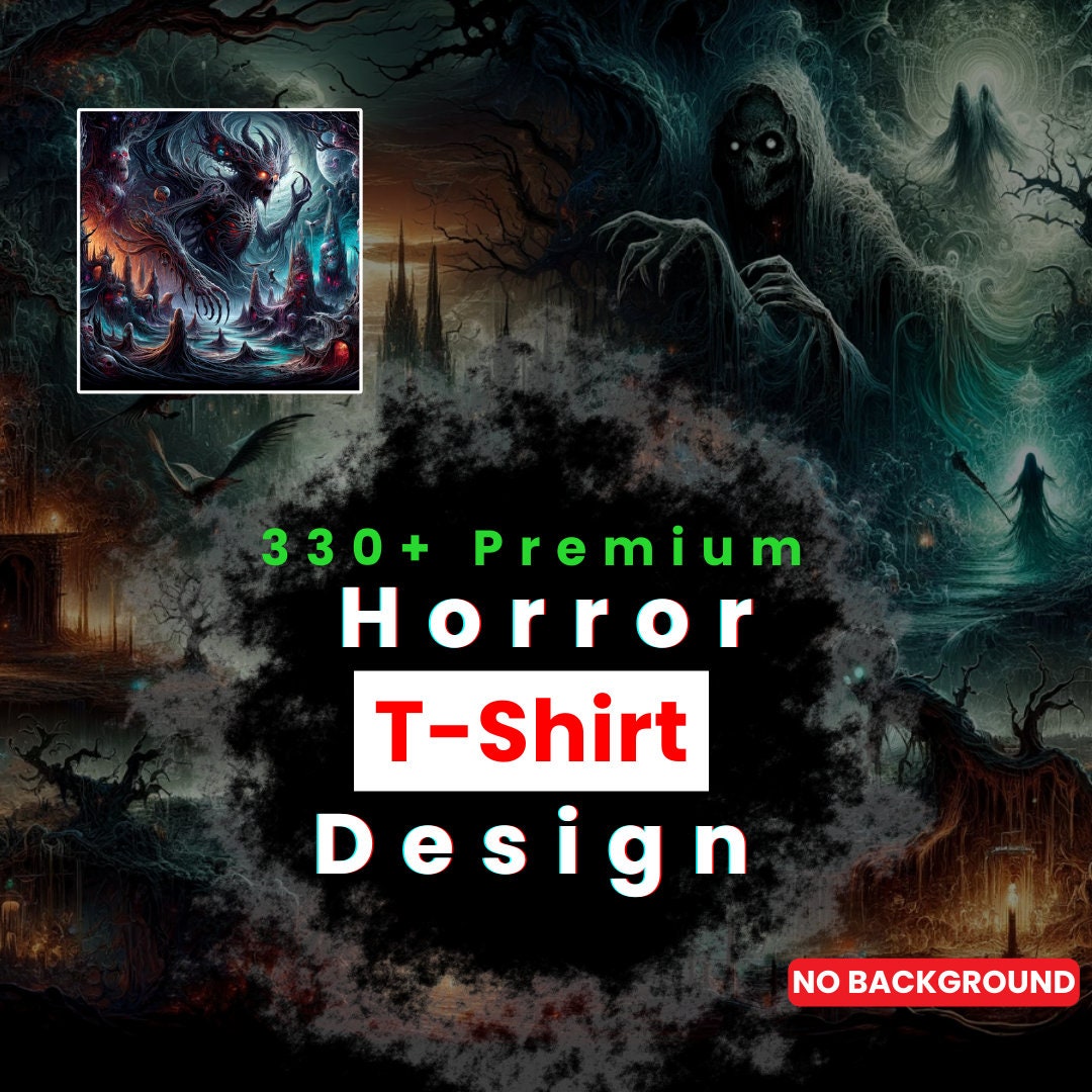 Print-ready Horror Themed 330 T-shirt Designs Premium PNG Collection - Etsy
