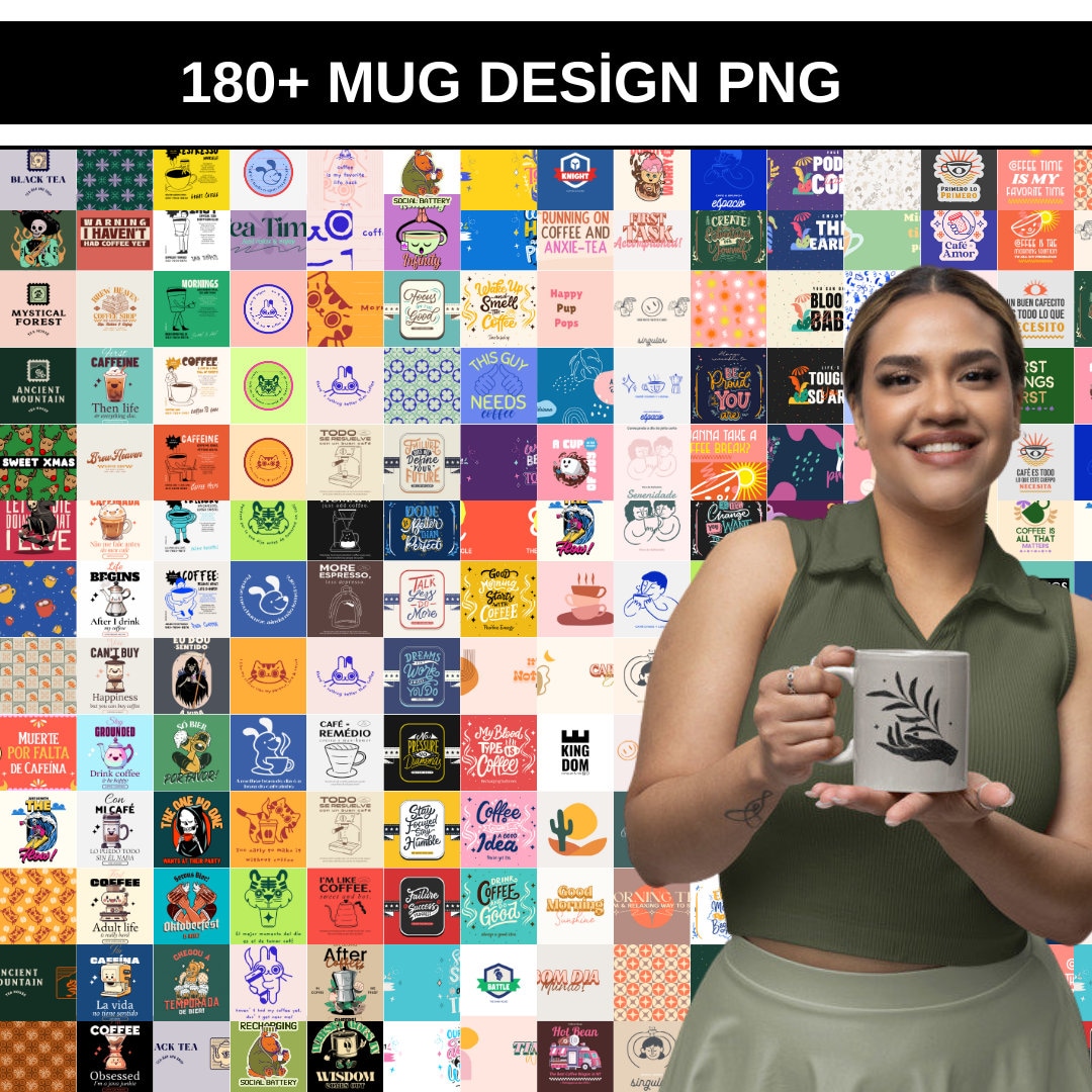 Colorful and Creative Mug Designs High-quality HD Designs - Etsy