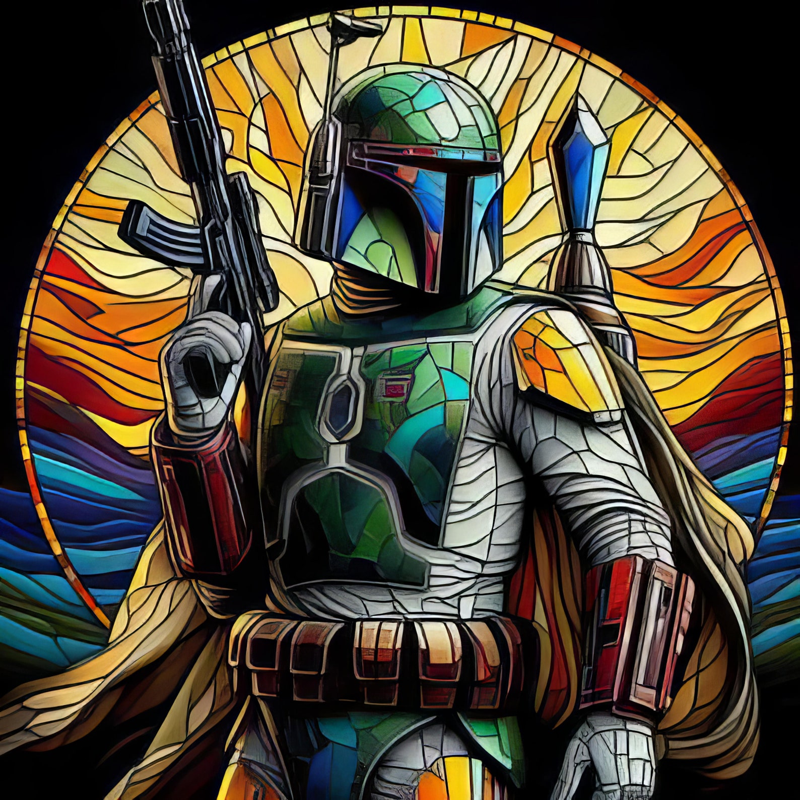 Mosaic Boba Fet Mega Bundle Clipart - Etsy