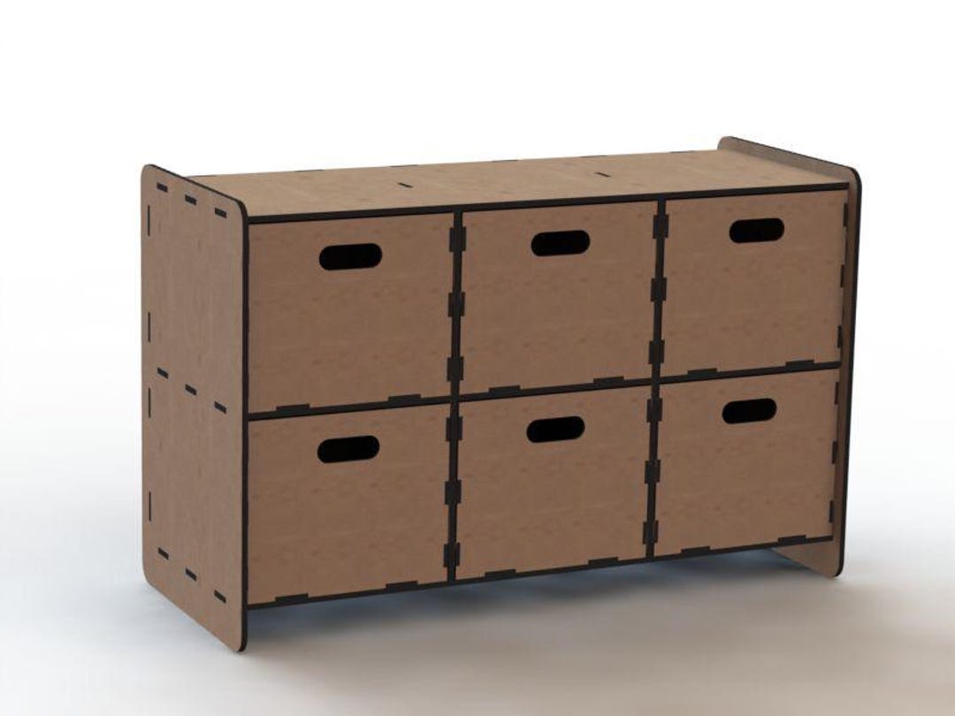 Laser Cut 6-drawer Storage Box, 6mm Ply (dxf/lightburn File) - Etsy