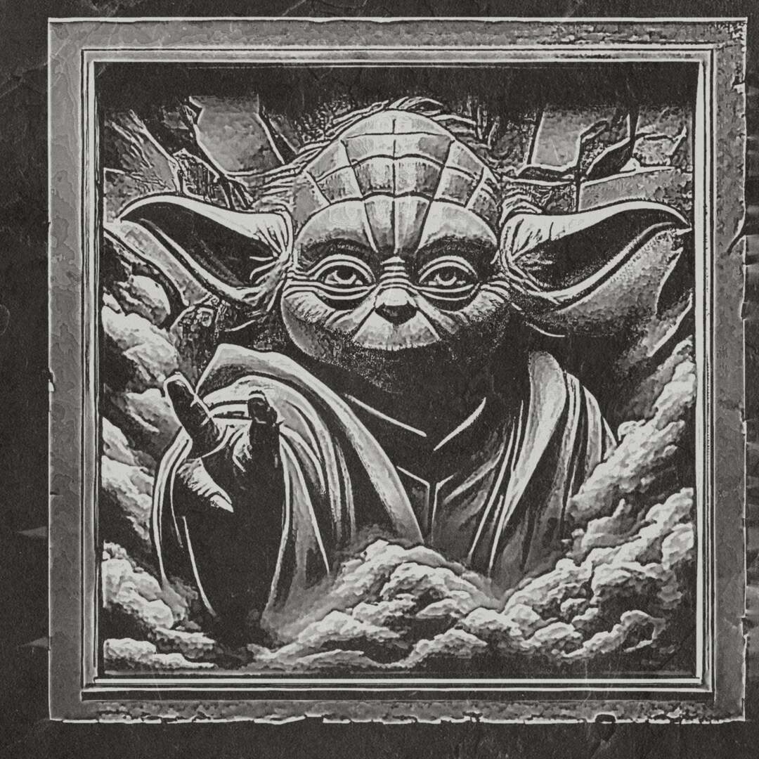 Yoda, 4 Images PNG File Slate Laser Ready - Etsy