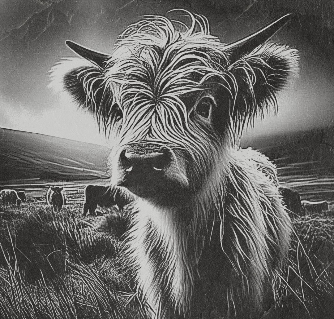 Baby Highland Cow, Slate Coaster Engraver Ready, Laser Engraving File ...