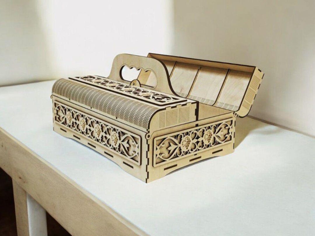 DXF & Lightburn Digital File for 2 X Wine Bottle Presentation Box All ...