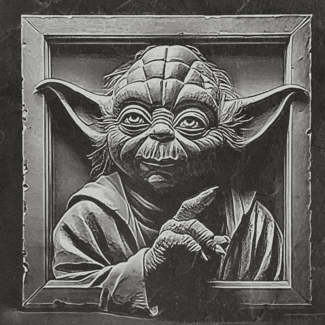 Yoda, 4 Images PNG File Slate Laser Ready - Etsy