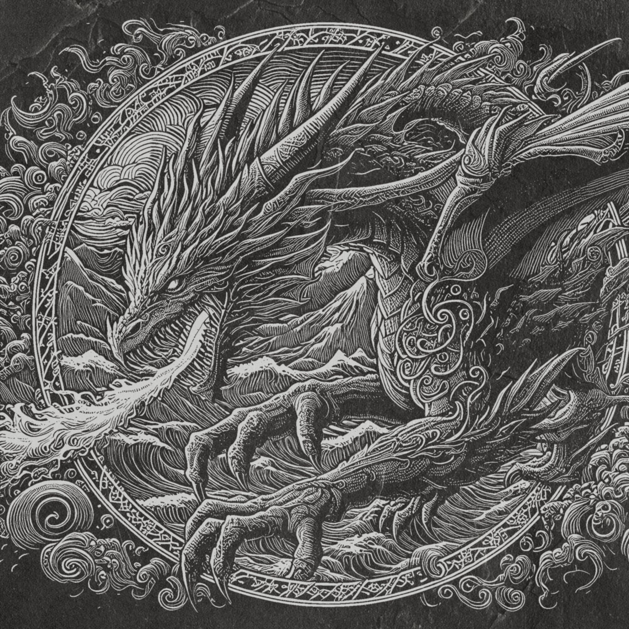 Dragons, Slate Coaster Ready, Laser Ready, Laser Engraving, PNG Laser ...