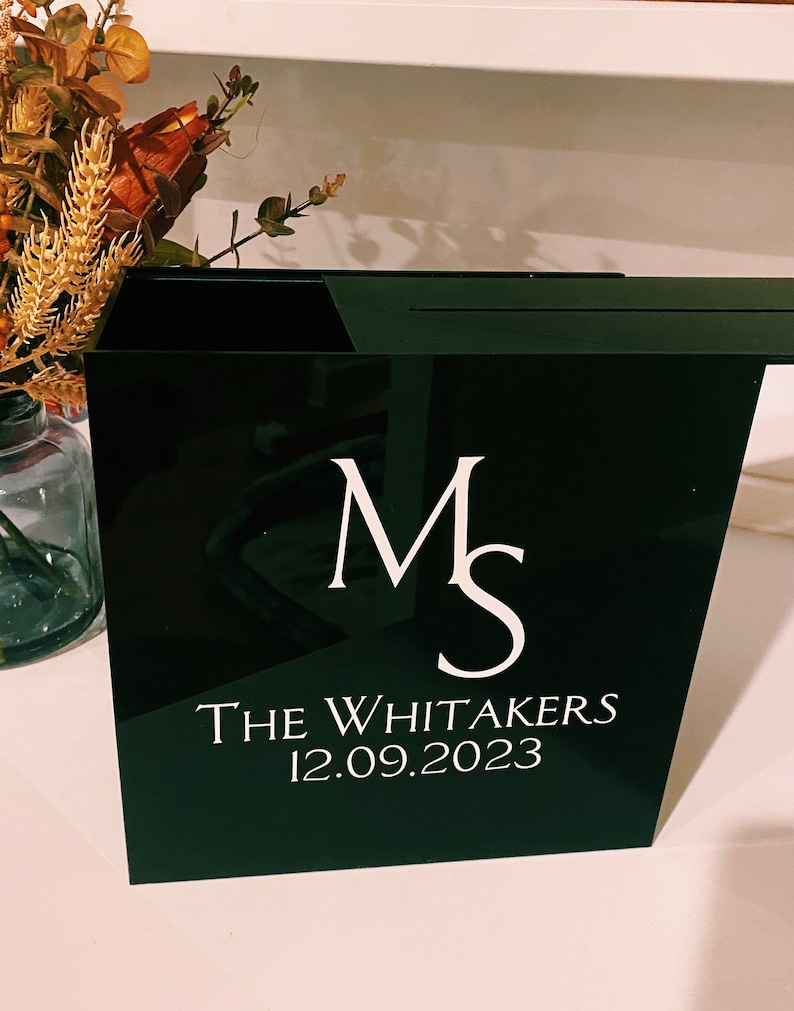 Black Acrylic Card Box, Wedding Card Box, Custom Card Box, Wedding ...