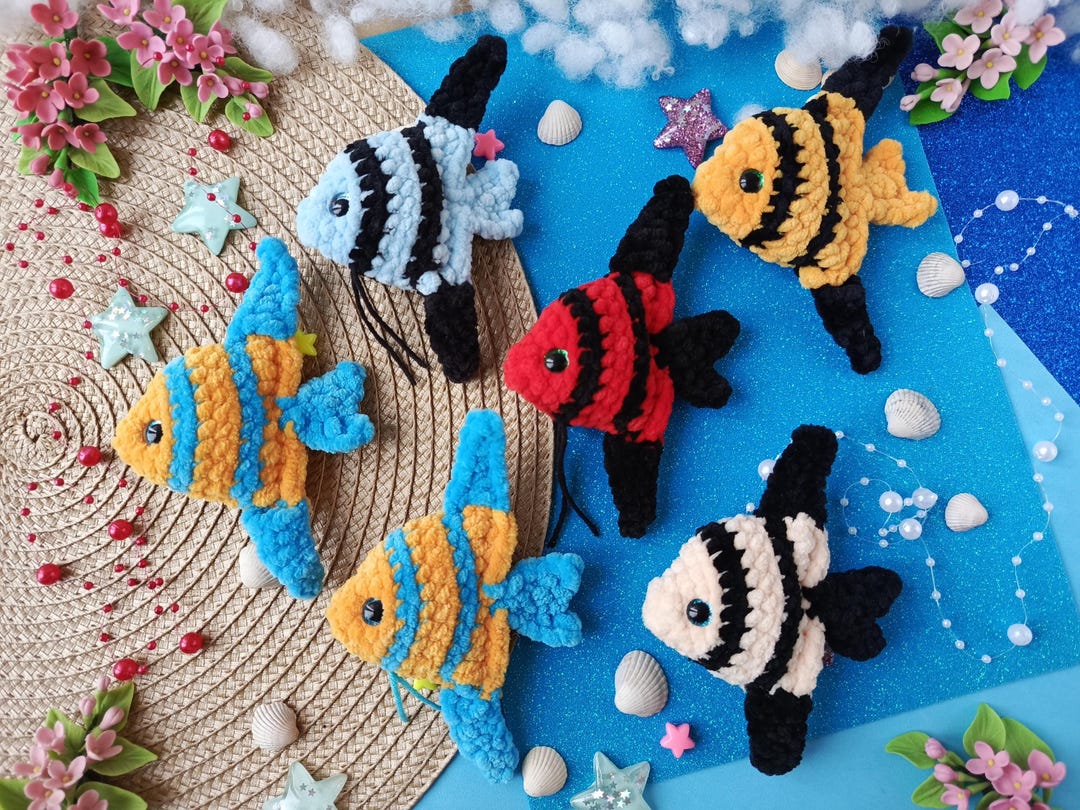 Fish PDF No Sew Crochet PATTERN, Sea Creatures, Crochet Angelfish, Toy ...