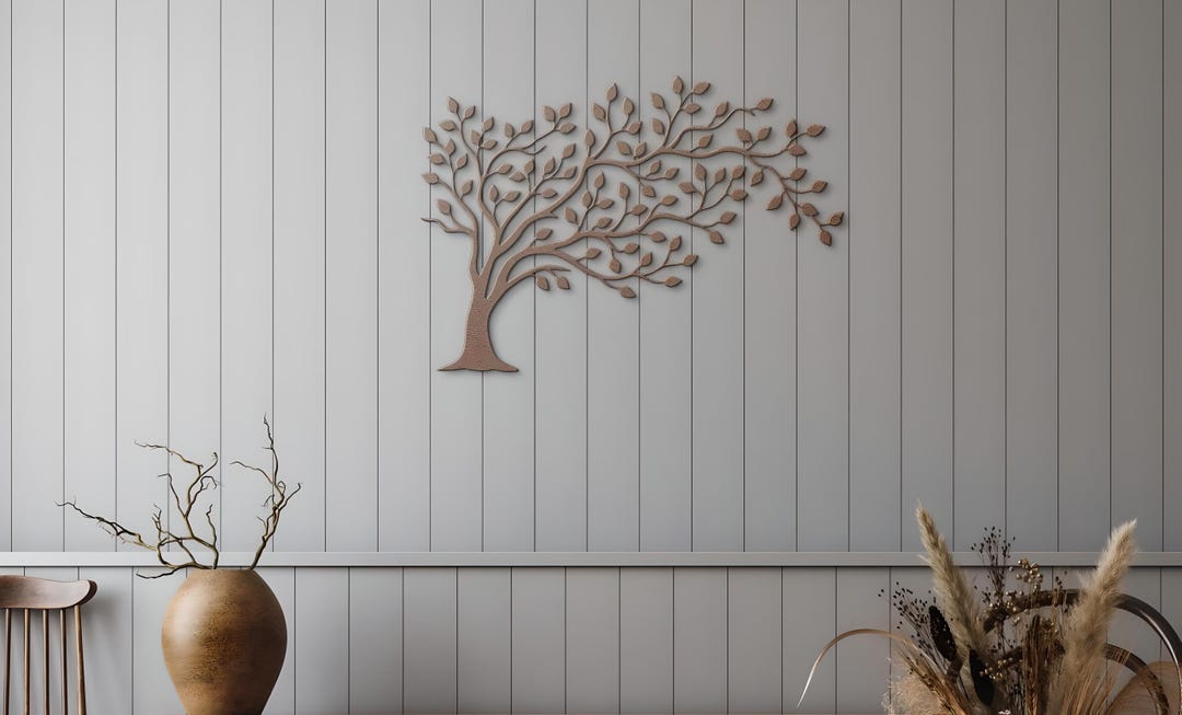 Windblown Tree Die Cut Metal Wall Art Sign Home Decor Housewarming Gift ...