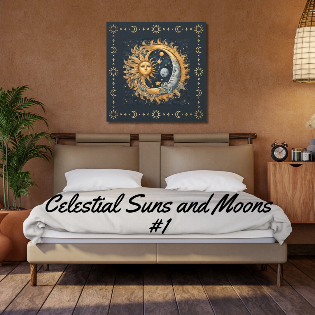 Celestial Suns and Moons Canvas Gallery Wrap Astrology Gift Ideas ...