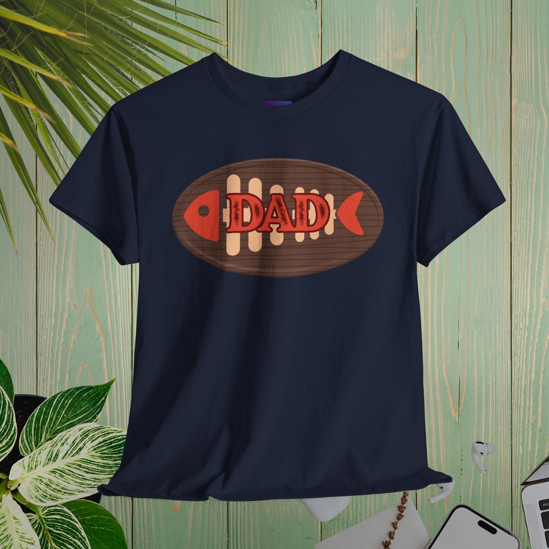 Dad Fishbone Plaque Tee Shirt-unisex Heavy Cotton Tee Present for ...
